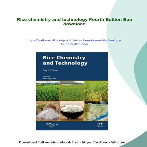 Rice chemistry and technology Fourth Edition Bao | PDF