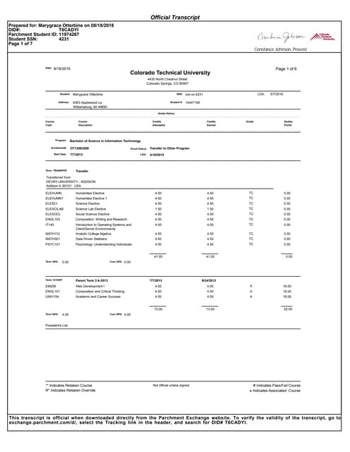 GED Transcript | PDF