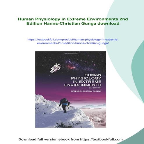 Human Physiology in Extreme Environments 2nd Edition Hanns-Christian ...