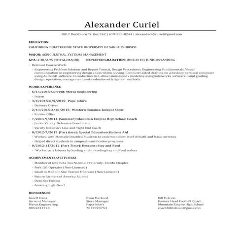Alexander Curiel Resume | DOCX