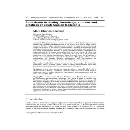 Bechtold Final Publication IJHRDM f918362511101274 | PDF