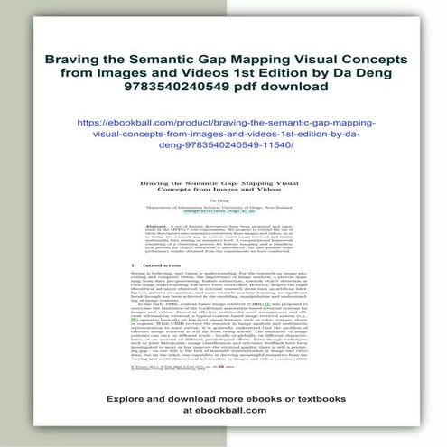 Braving the Semantic Gap Mapping Visual Concepts from Images and Videos ...