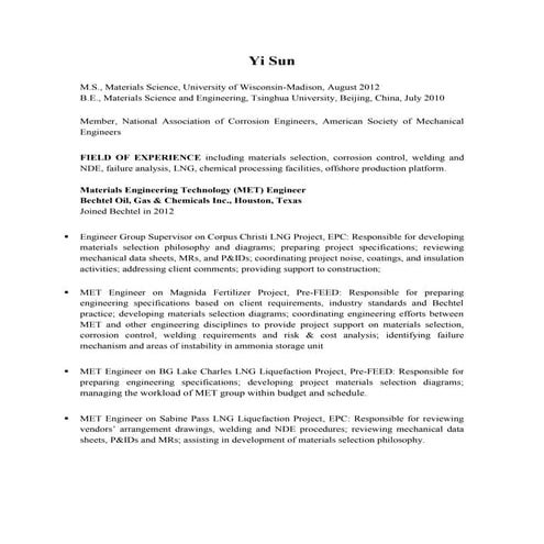 Yi Sun Resume | PDF