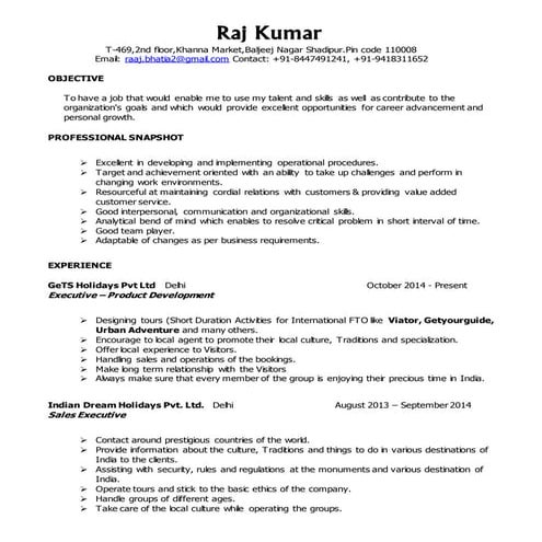 Resume (Raj) | DOCX