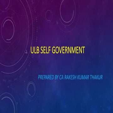 ULBs Self Government | PPT