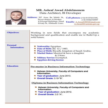 Ahmed Ali CV | PDF