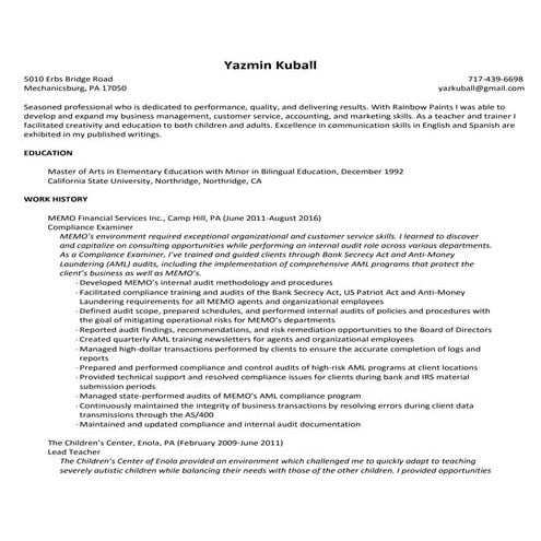 Lynne Harrosh Resume JAN2015 | DOC