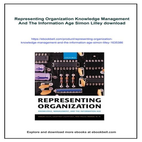 Representing Organization Knowledge Management And The Information Age ...