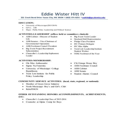 College Resume wh | DOCX
