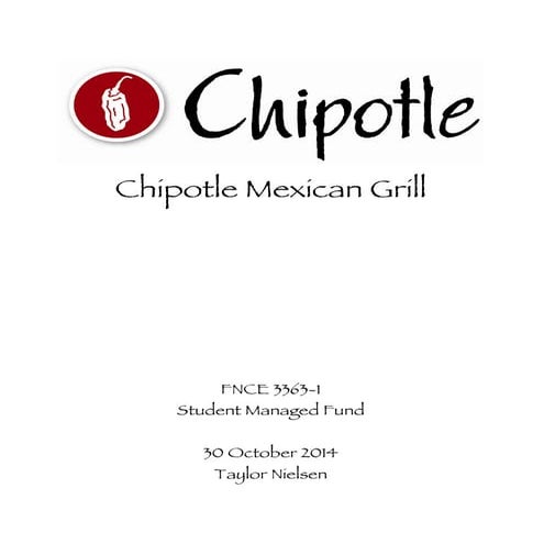 Final Chipotle Report | PDF