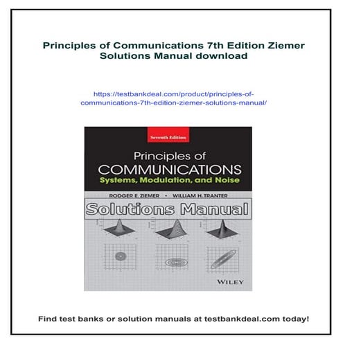 Principles Of Communications 7th Edition Ziemer Solutions Manual Pdf