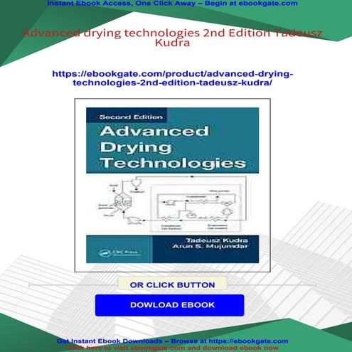 Advanced drying technologies 2nd Edition Tadeusz Kudra | PDF