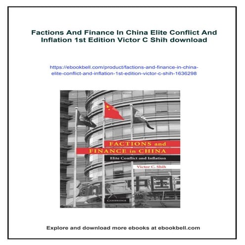 Factions And Finance In China Elite Conflict And Inflation 1st Edition ...