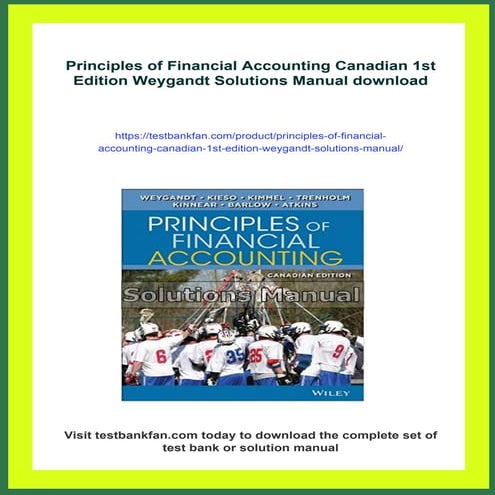 Principles of Financial Accounting Canadian 1st Edition Weygandt ...