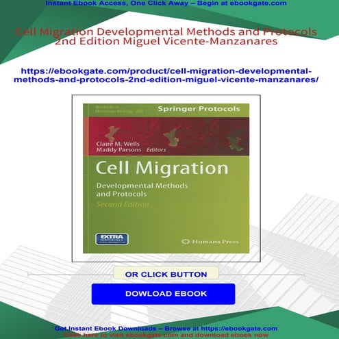 Cell Migration Developmental Methods and Protocols 2nd Edition Miguel ...