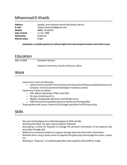 Charbel Nassar CV 2016 | DOCX