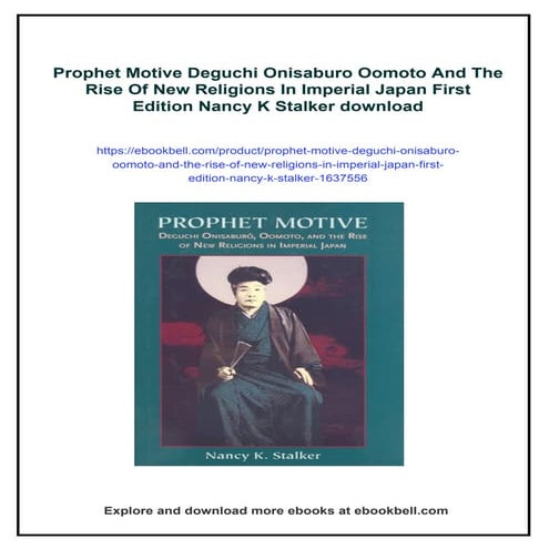 Prophet Motive Deguchi Onisaburo Oomoto And The Rise Of New Religions ...