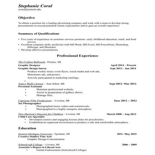 Coral, Stephanie Resume