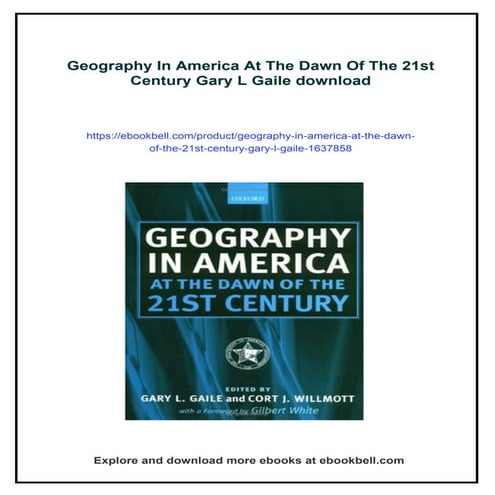 Geography In America At The Dawn Of The 21st Century Gary L Gaile | PDF