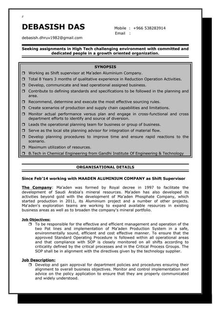 debasish_das_ resume maaden | PDF debasish_das_ resume maaden | PDF
