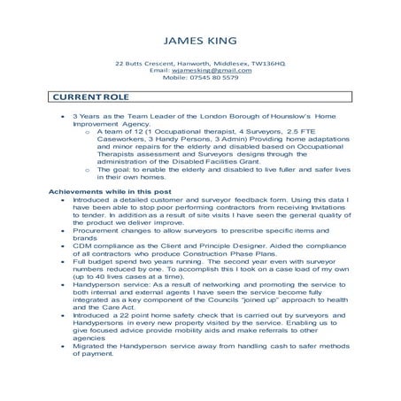 James King CV 2016 | DOCX