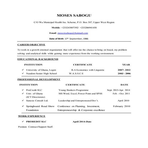 Eric Jimmy Busiisa CV | PDF