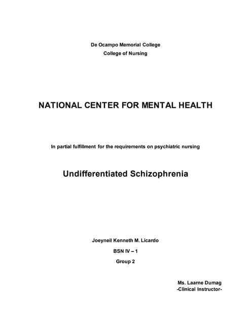 Mental health case study | DOC