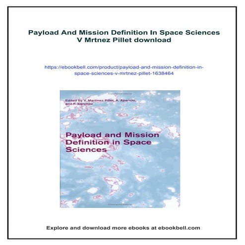 Payload And Mission Definition In Space Sciences V Mrtnez Pillet | PDF