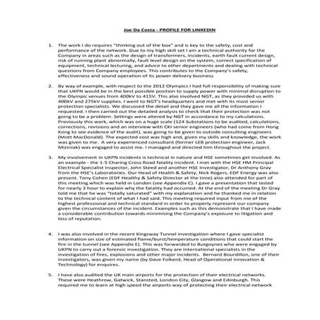 JOE DA COSTA -Linkedin | PDF