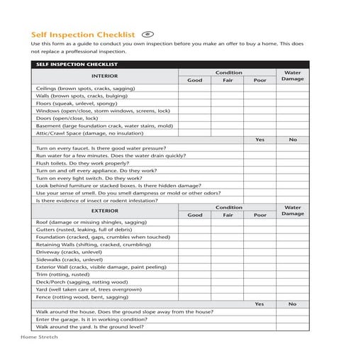 Self Inspection Checklist | PDF