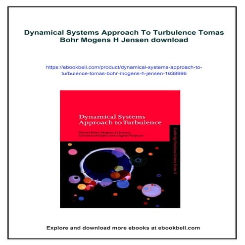 Dynamical Systems Approach To Turbulence Tomas Bohr Mogens H Jensen | PDF
