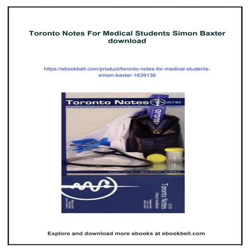 Toronto Notes For Medical Students Simon Baxter | PDF