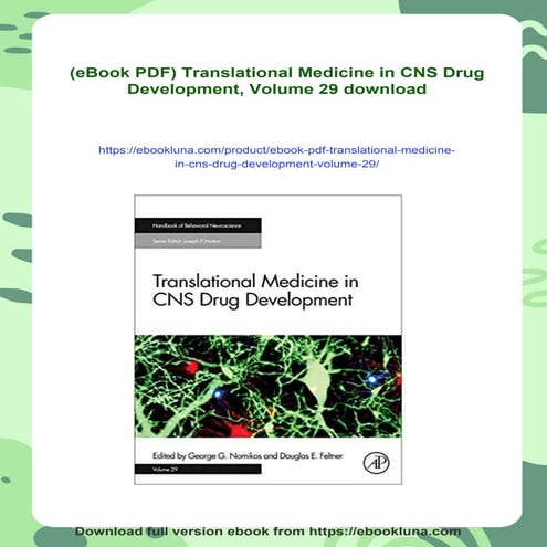 (eBook PDF) Translational Medicine in CNS Drug Development, Volume 29 | PDF