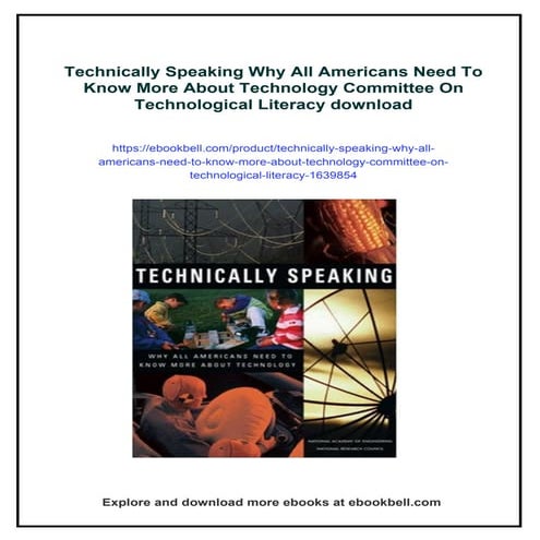 Technically Speaking Why All Americans Need To Know More About Technology Committee On ...