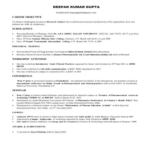 1ST C.V. Deepak kumar Gupta | DOCX