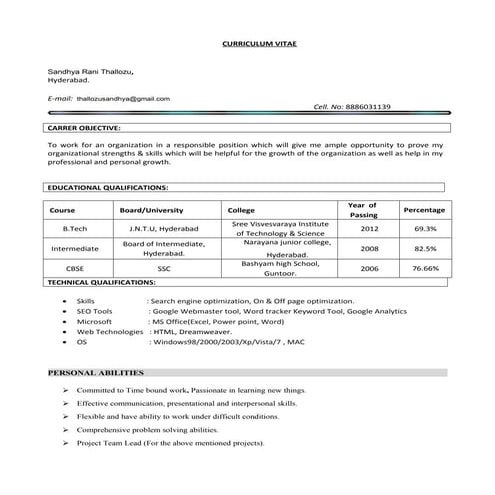 thandiwe -CV | DOC