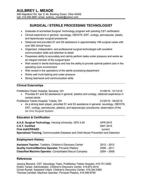 Updated Improved Licensed Professional Cytotechnologist Resume Short ...