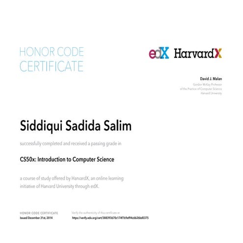 EDX Certificate | PPT