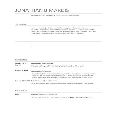 Jonathan Resume | DOCX