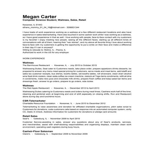 Megan Carter - Resume | PDF
