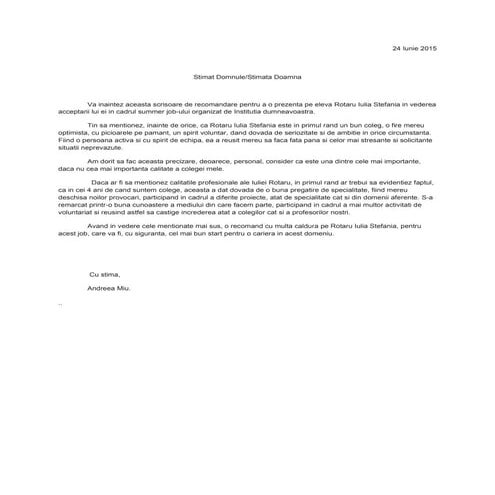Scrisoare-de-recomandare | DOC