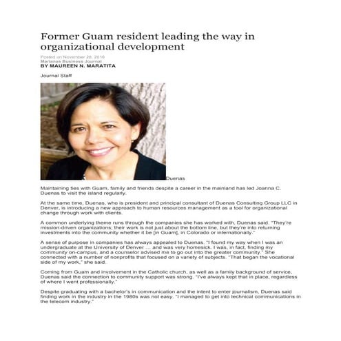 Former Guam resident leading the way in organizational development | PDF