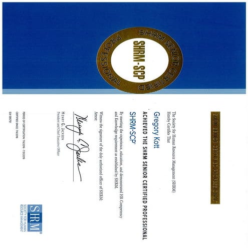 SHRM-SCP Certificate | PDF