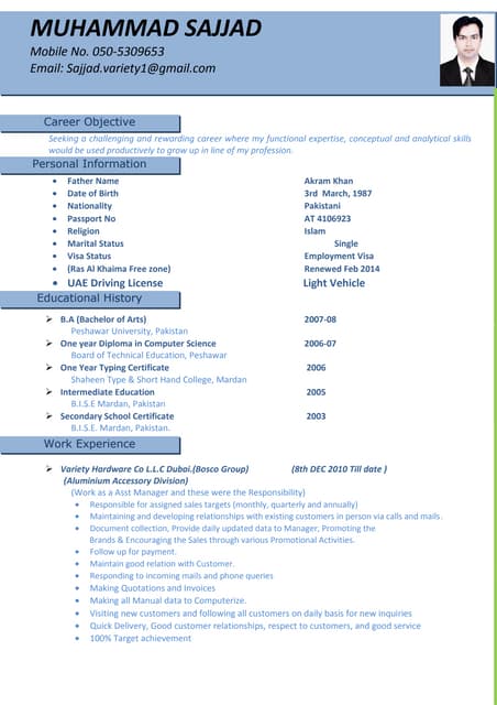 Munawar CV | PDF | Business | Business and Finance