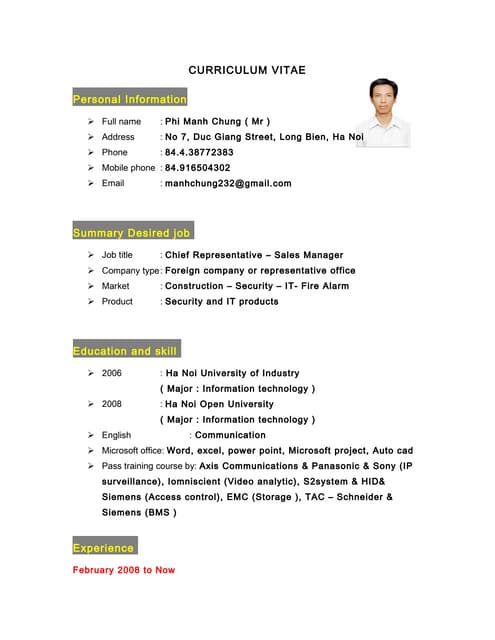 Thai.curriculum vitae | PDF