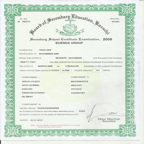 Matric Degree | PDF