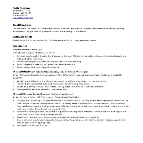 1st Year MBA Resume Sample