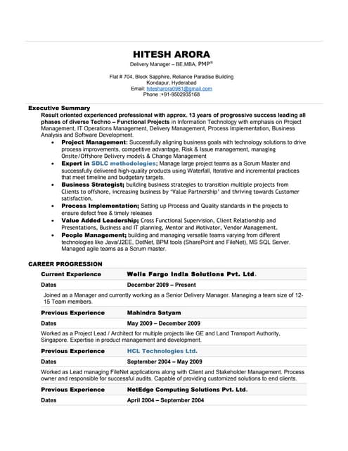 Sap success factors-sample-resume-1 | PDF