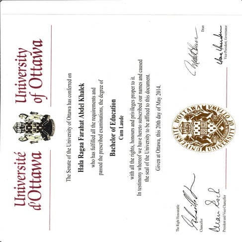 University of Ottawa Bachelors Certificate | PDF