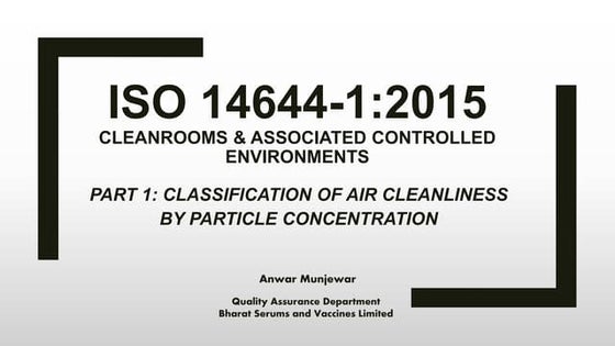 ISO 14644-1.pptx.Cleanrooms and associated controlled environments | PPTX